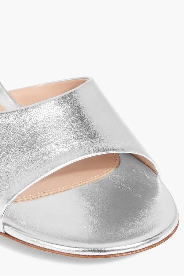 GIANVITO ROSSI Ascent 55 Metallic Leather Mules
