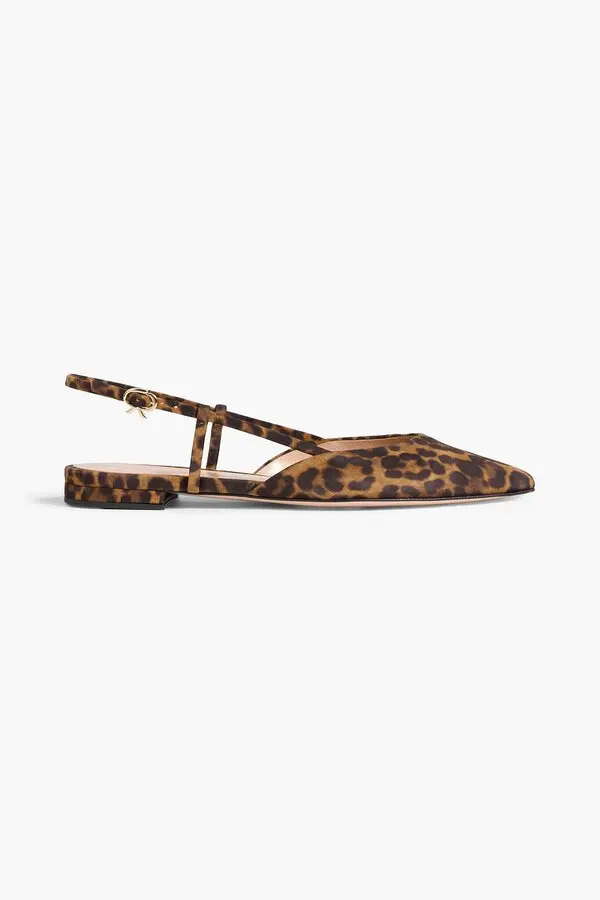 GIANVITO ROSSI Ascent 05 Leopard-print Suede Flats - Animal Print