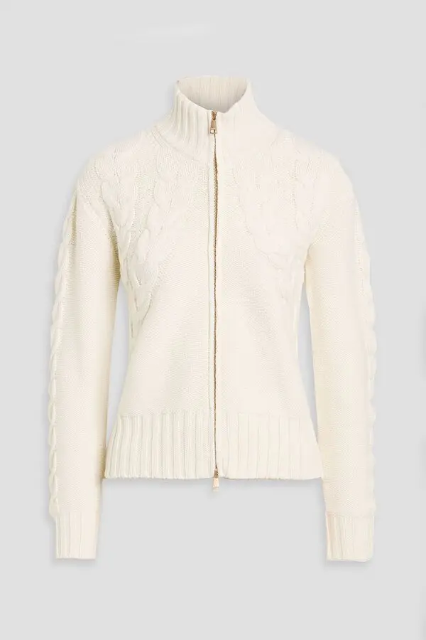 Max Mara Mabel Cable-knit Wool And Cashmere-blend Cardigan