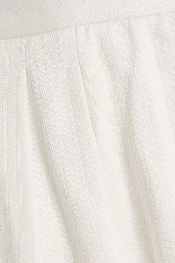 Max Mara Chenzia Pleated Cotton-jacquard Wide-leg Pants