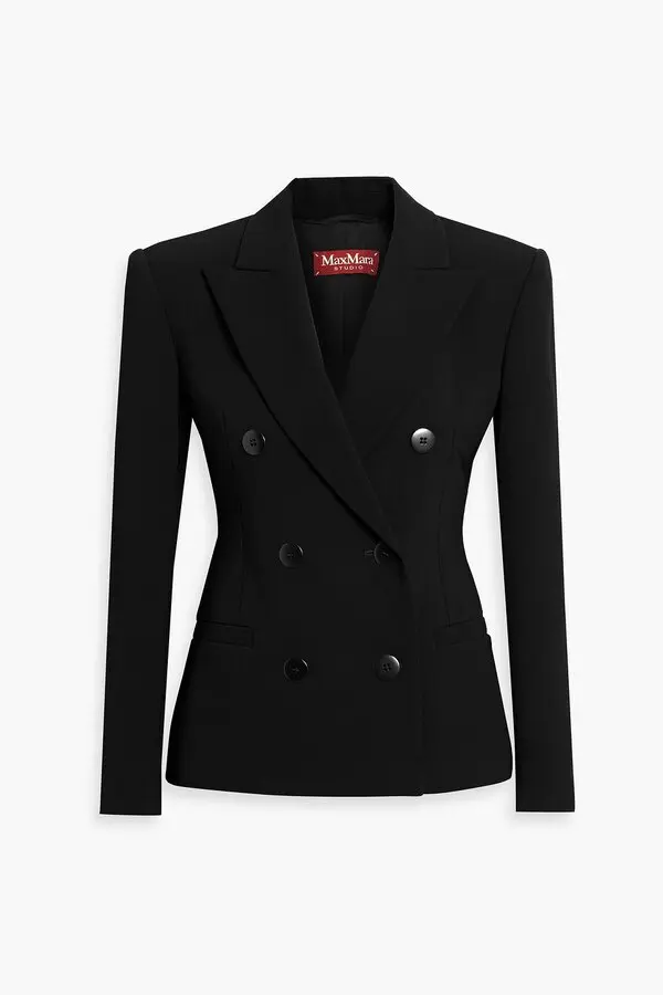 Max Mara Double-breasted Crepe Blazer - Black