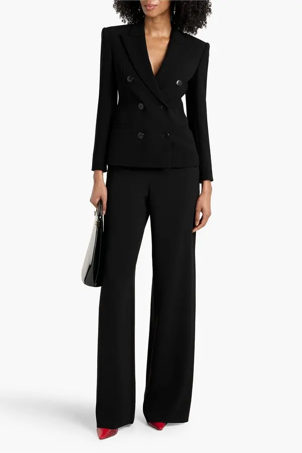 Max Mara Double-breasted Crepe Blazer - Black
