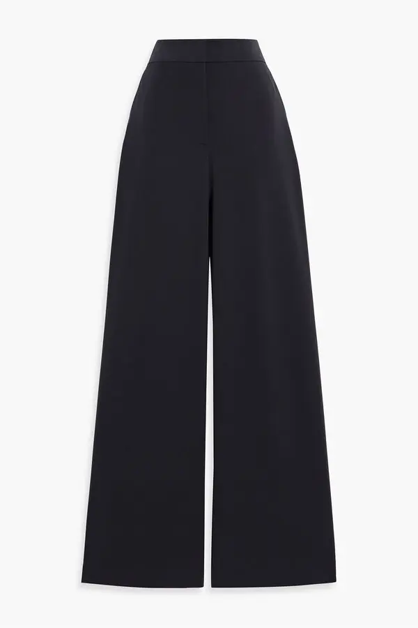 Max Mara Orche Cotton-blend Jersey Wide-leg Pants - Navy