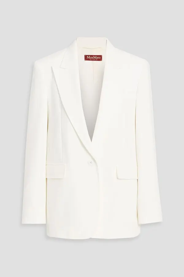 Max Mara Fruetto Double-breasted Crepe Blazer - White