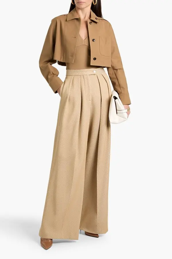 Max Mara Smalto Cropped Cotton-blend Twill Jacket