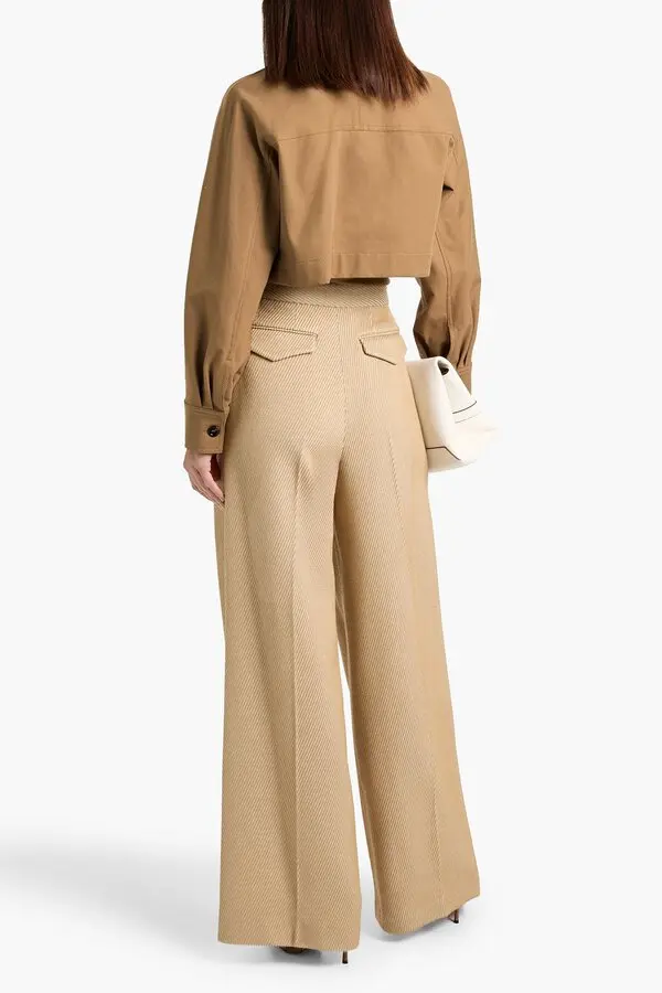 Max Mara Smalto Cropped Cotton-blend Twill Jacket
