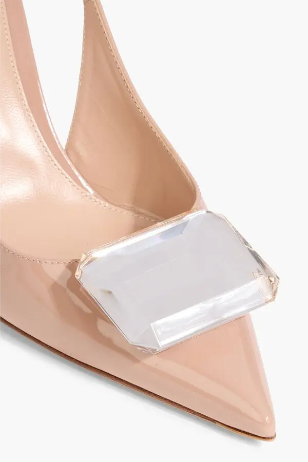 GIANVITO ROSSI Jaipur Crystal-embellished Slingback Pumps - Blush