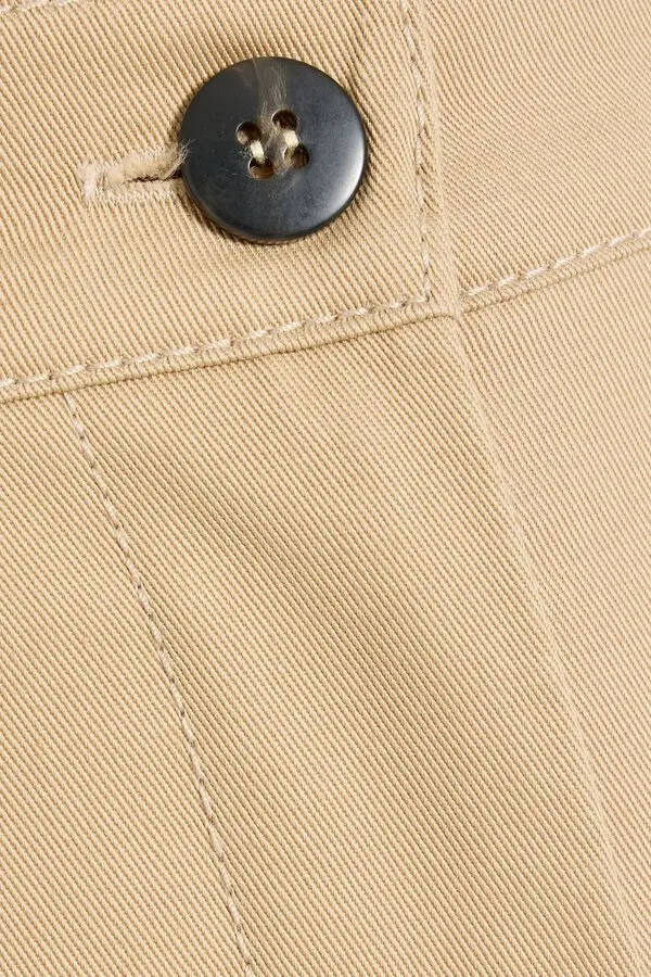 Max Mara Nebbie Pleated Wide-leg Cotton-twill Pants