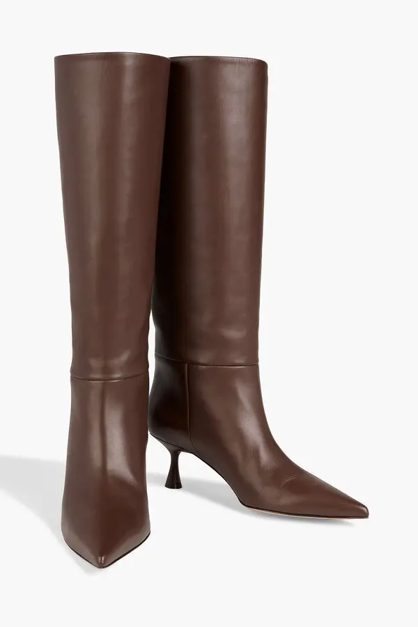 GIANVITO ROSSI Joyce Leather Knee Boots - Brown