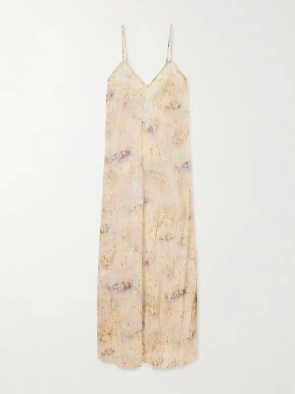 Anna Sui Oasis Blossoms Slip Dress - Neutrals