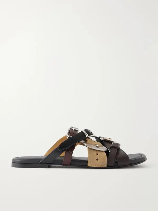 Acne Studios Buckled Leather Sandals - Black