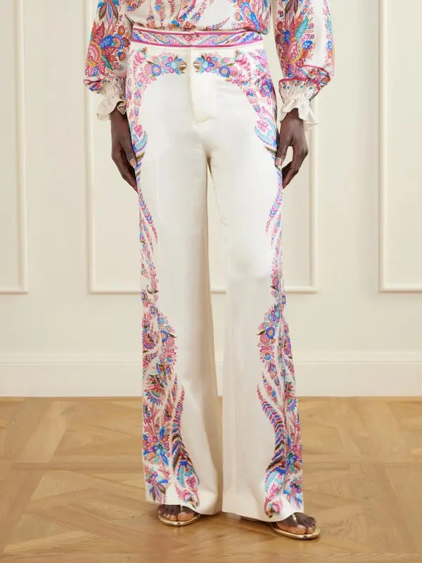 Etro Floral-print Crepe Wide-leg Pants