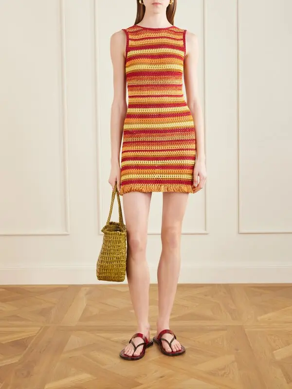 Escvdo Nevado Crocheted Mini Dress - Red