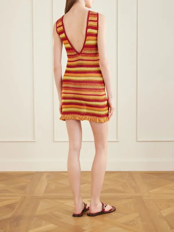 Escvdo Nevado Crocheted Mini Dress - Red