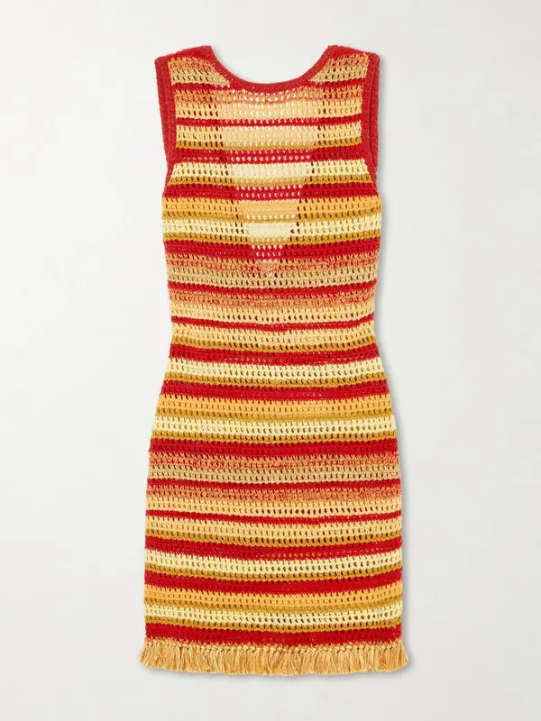Escvdo Nevado Crocheted Mini Dress - Red