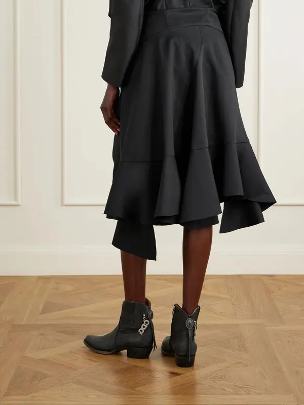 Comme Des Garçons Wide-leg Ruffled Twill Shorts
