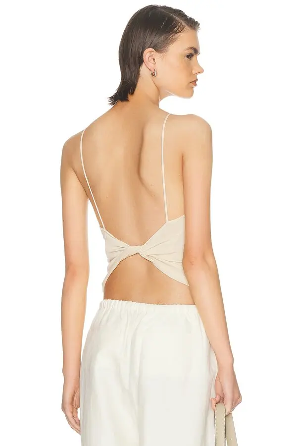 ST. AGNI Twist Back Knit Top