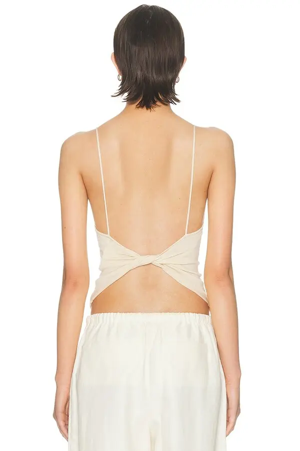 ST. AGNI Twist Back Knit Top