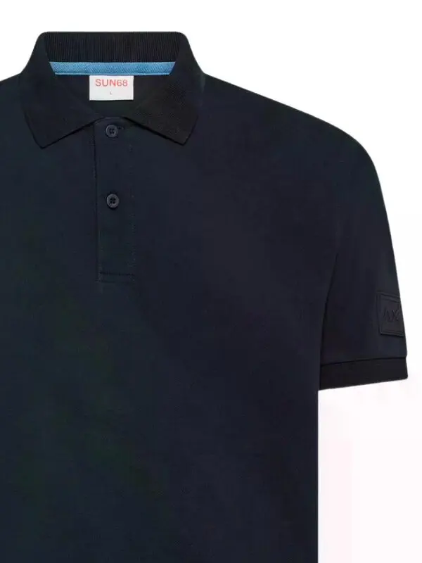 SUN 68 Logo-patch Polo Shirt - Blue