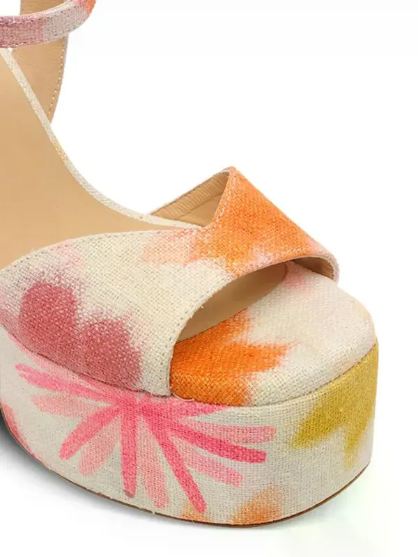 CastaÑer Patterned Buckle Sandals - White