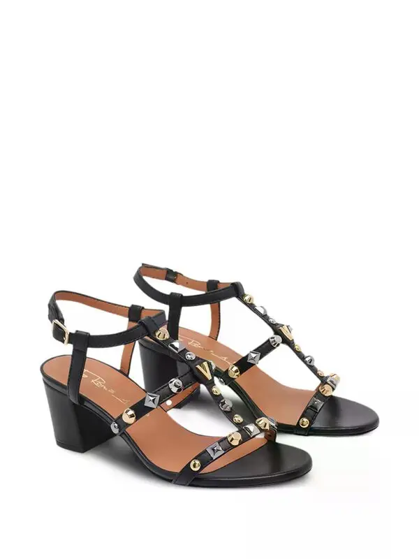 VIA ROMA 15 Studded Buckle Sandals - Black
