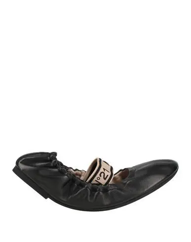 N°21 Leather Ballet Flats - Black