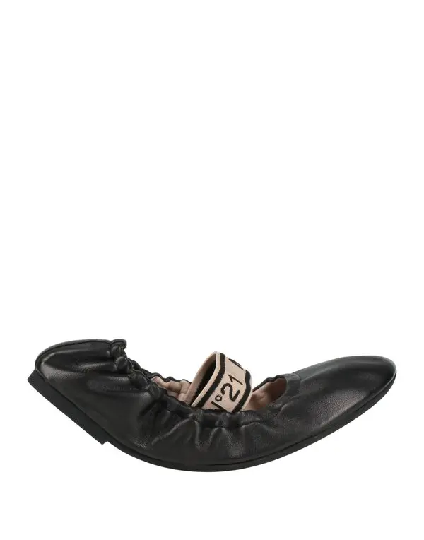 N°21 Leather Ballet Flats - Black