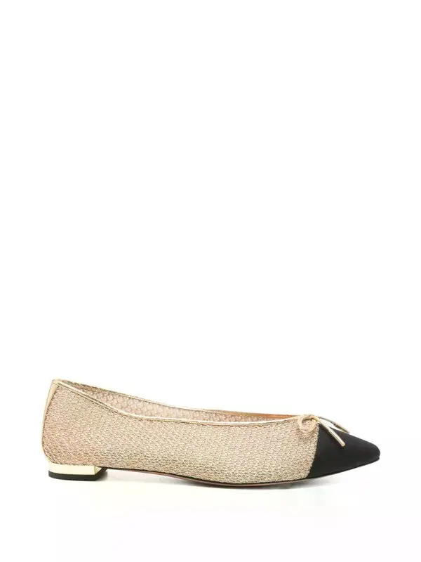AQUAZZURA Bow-detail Ballet Flats - Gold