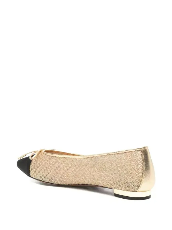 AQUAZZURA Bow-detail Ballet Flats - Gold