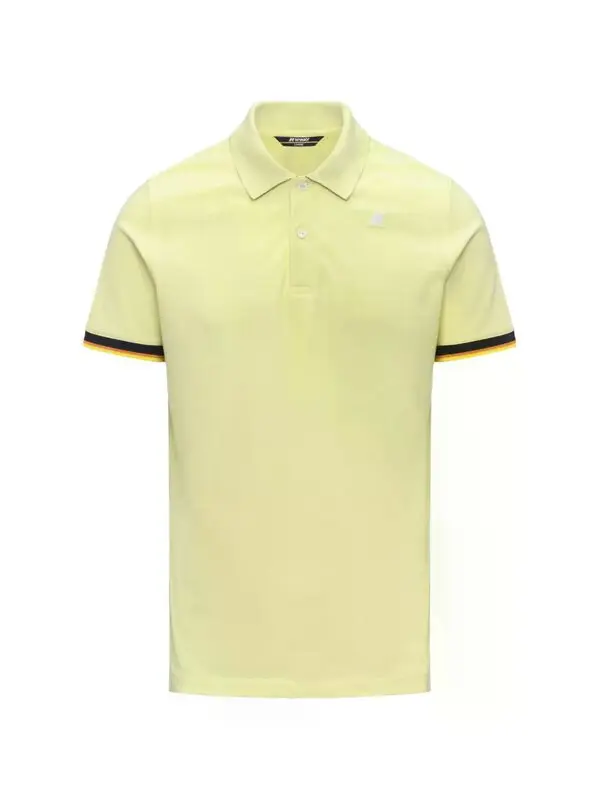 K-WAY Vincent Pique Striped-details Cotton Polo Shirt - Yellow
