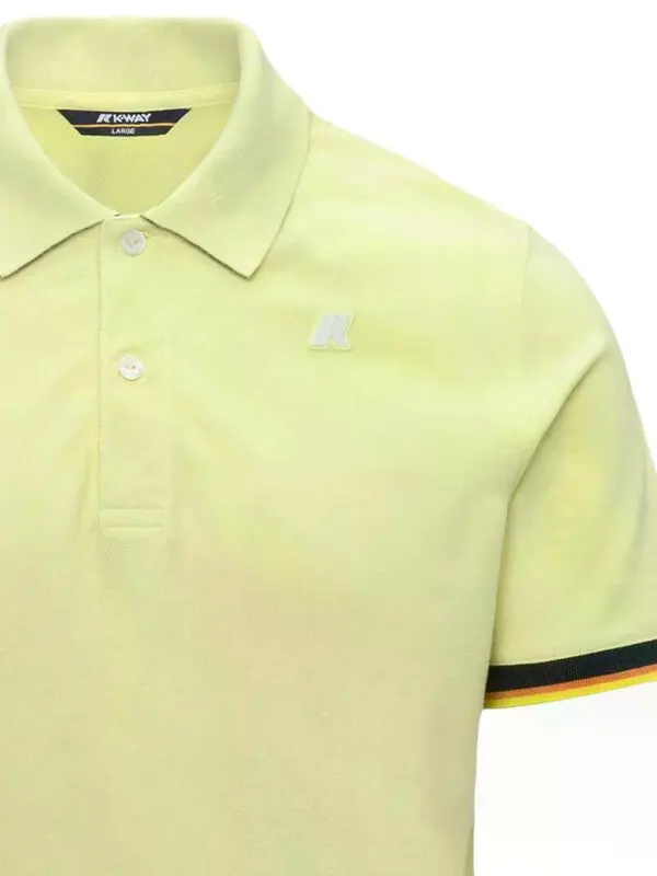 K-WAY Vincent Pique Striped-details Cotton Polo Shirt - Yellow
