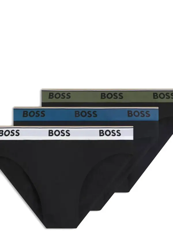BOSS Logo-waistband Briefs - Black