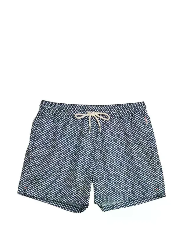 Orlebar Brown Patterned Drawstring Swim Shorts - Blue