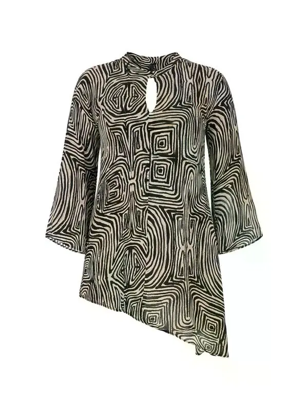 ELENA MIRÒ Keyhole Geometric-print Blouse
