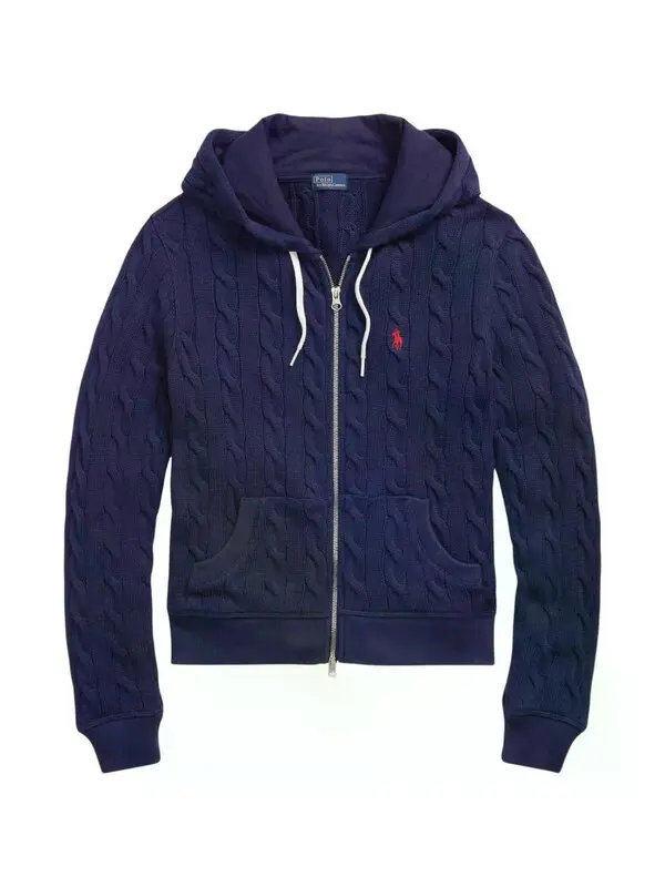 Polo Ralph Lauren Cable-knit Zip-up Hoodie - Blue