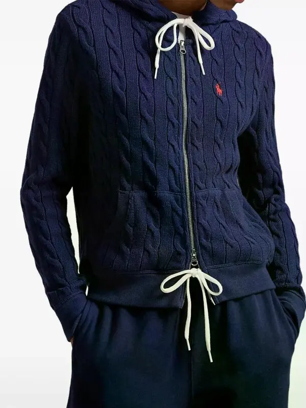 Polo Ralph Lauren Cable-knit Zip-up Hoodie - Blue