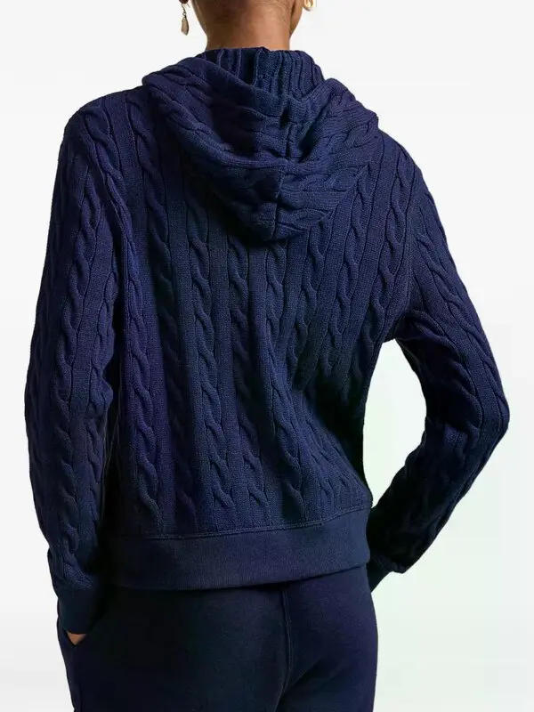Polo Ralph Lauren Cable-knit Zip-up Hoodie - Blue