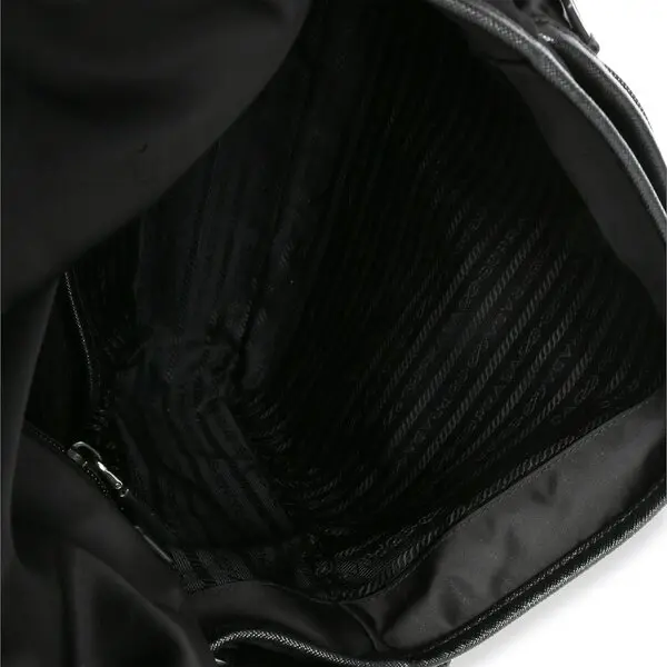 Prada Nylon Saffiano Logo Buckle Messenger Bag
