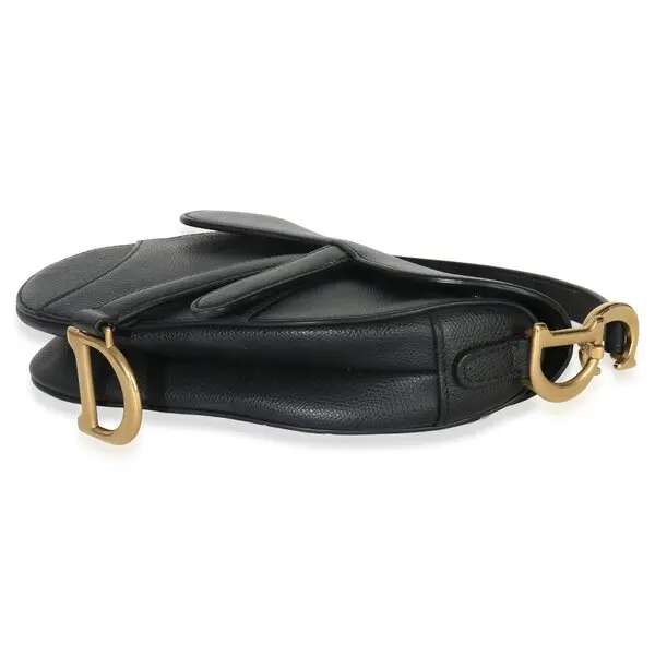 Dior Grained Calfskin Saddle Bag - Black