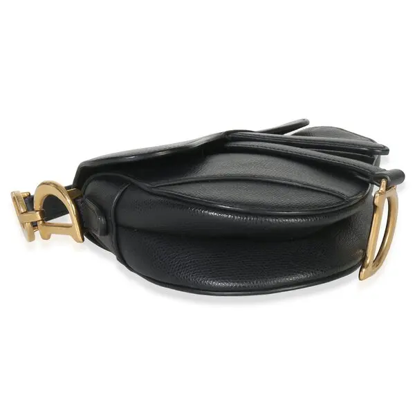 Dior Grained Calfskin Saddle Bag - Black