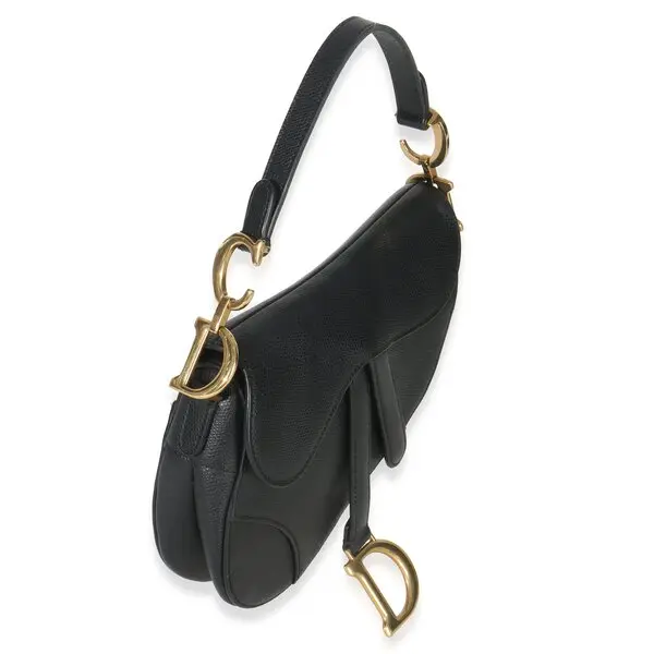 Dior Grained Calfskin Saddle Bag - Black