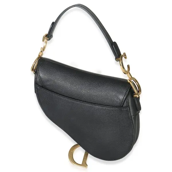 Dior Grained Calfskin Saddle Bag - Black