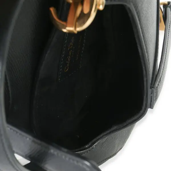 Dior Grained Calfskin Saddle Bag - Black
