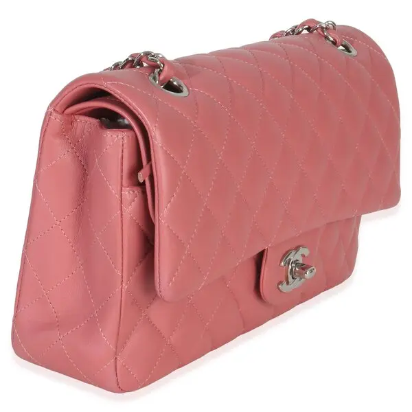 Chanel Quilted Lambskin Classic Double Flap Bag - Pink
