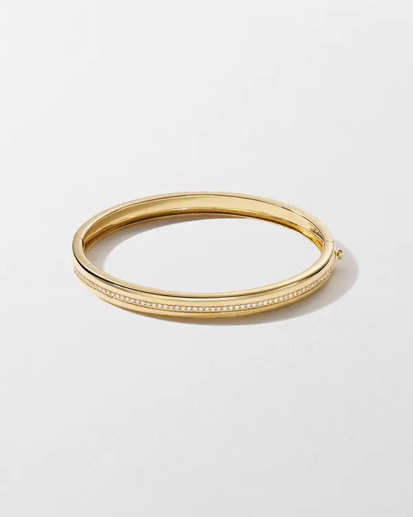 ROXANNE FIRST Pavé Diamond Bangle Bracelet - Yellow Gold