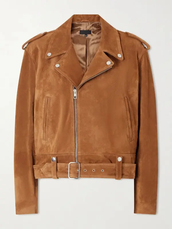 NILI LOTAN Evel Suede Biker Jacket