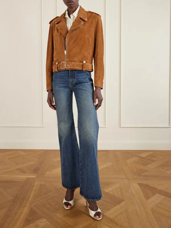 NILI LOTAN Evel Suede Biker Jacket