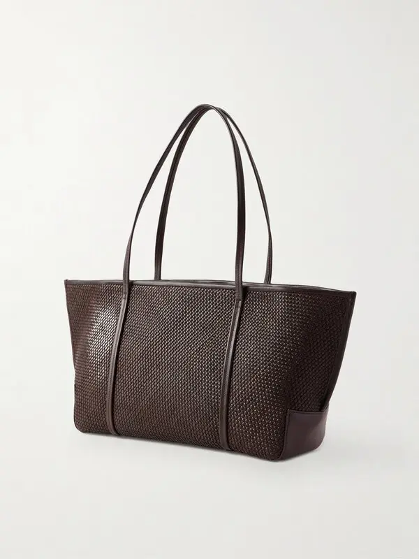 ST. AGNI Bateau Woven Leather Tote Bag - Brown