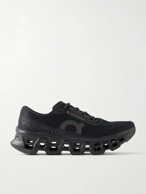 On Cloudmonster 3 Rubber-trimmed Mesh Sneakers - Black