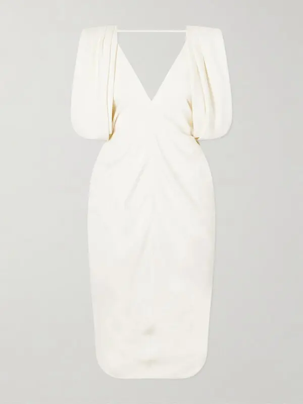 Versace Silk Crepe Cocktail Dress - Neutrals